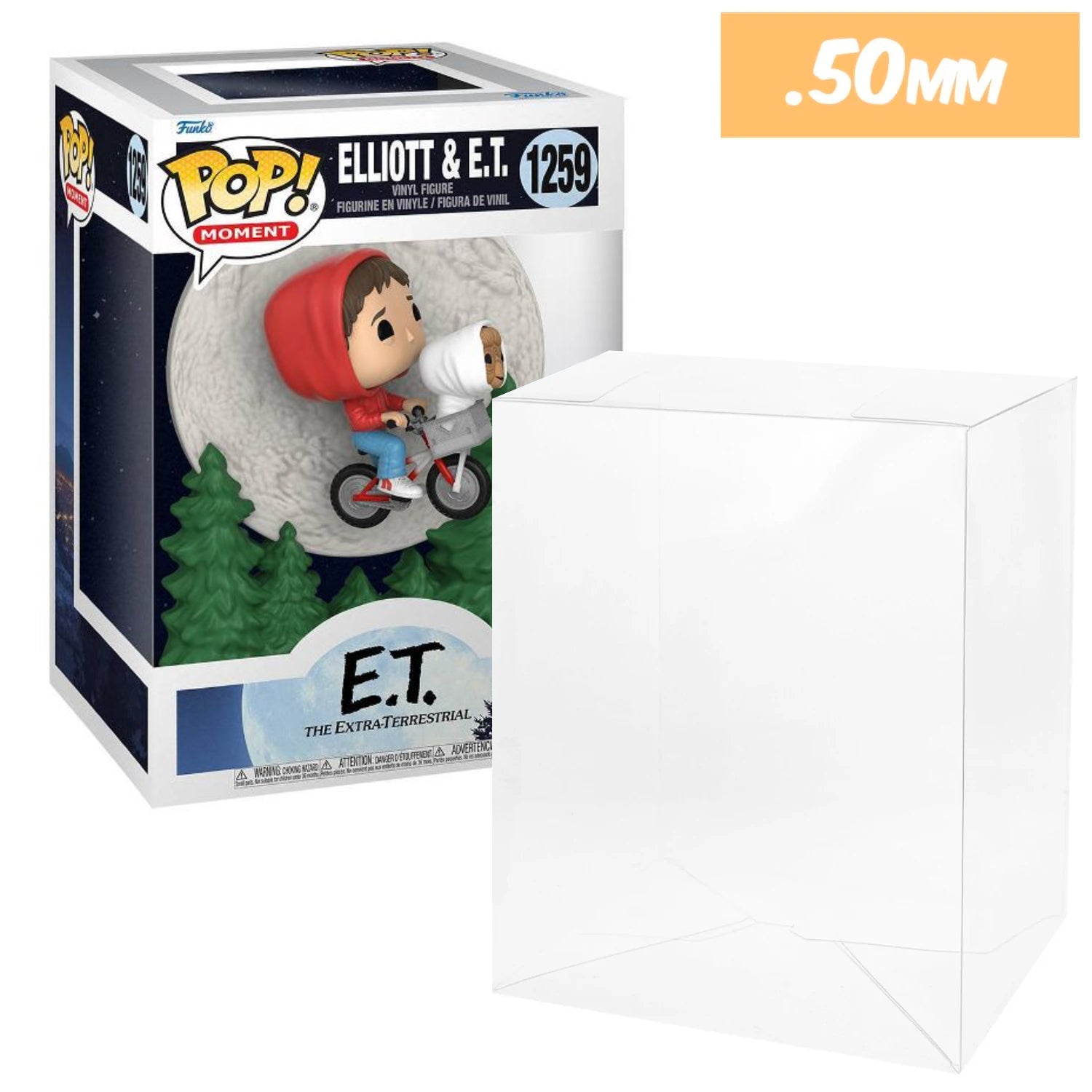 Funko POP! Moment Elliot & E.T. Glow in the Dark #1259 Pop Protector Size CONFIRMED by Display ...