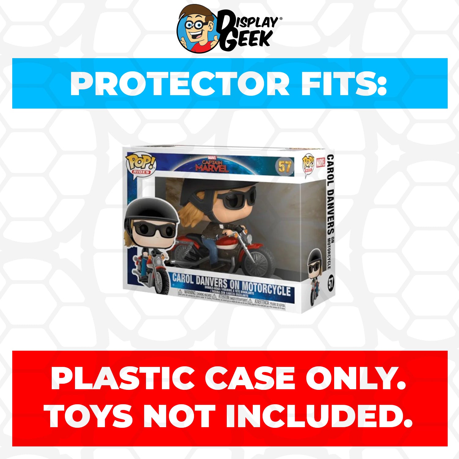 Funko POP! Rides Carol Danvers on Motorcycle #57 Pop Protector Size ...