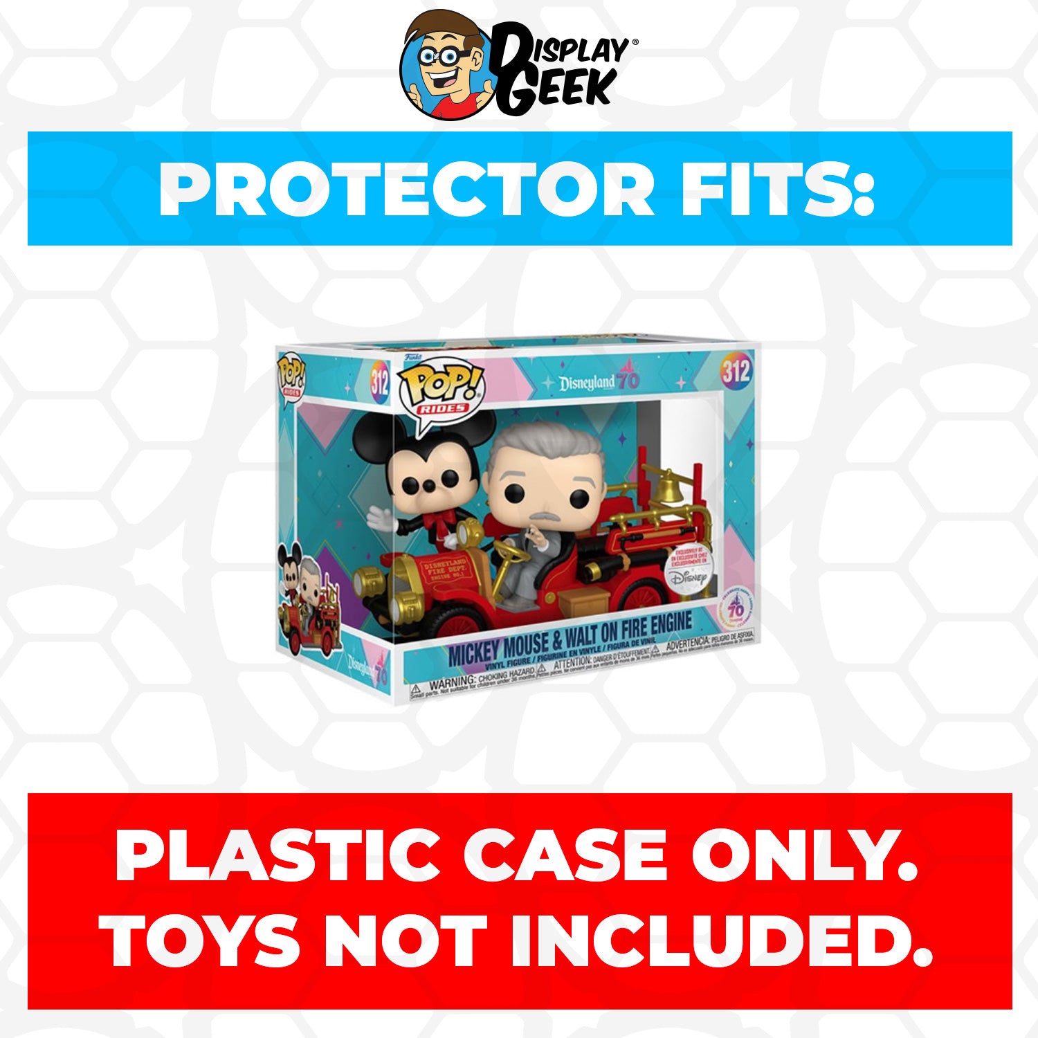 Funko POP! Rides Mickey Mouse & Walt On Fire Engine #312 Pop Protector ...