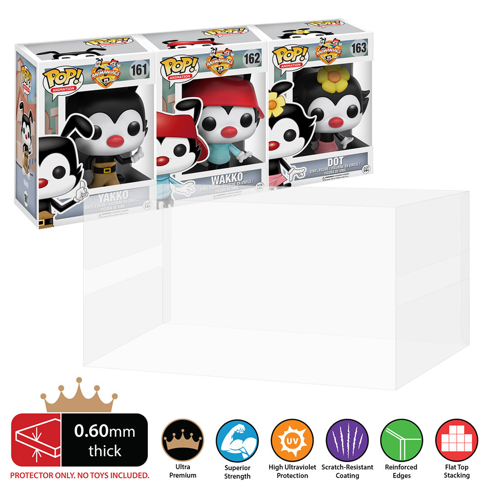3 POPS SIDE BY SIDE Pop Protectors for Funko (0.60mm thick, UV & Scrat ...