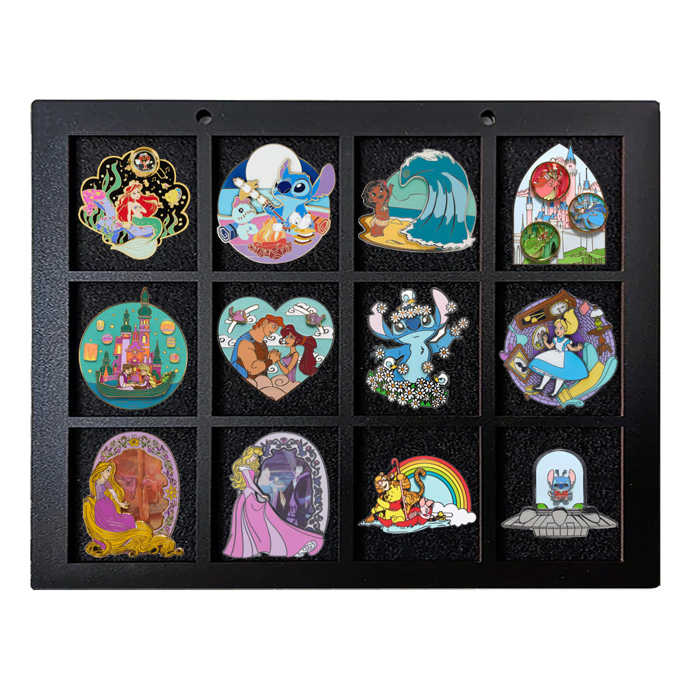 Enamel Pin Display (3" wide x 3" high Slots) Fits Standard Pins (Choos ...