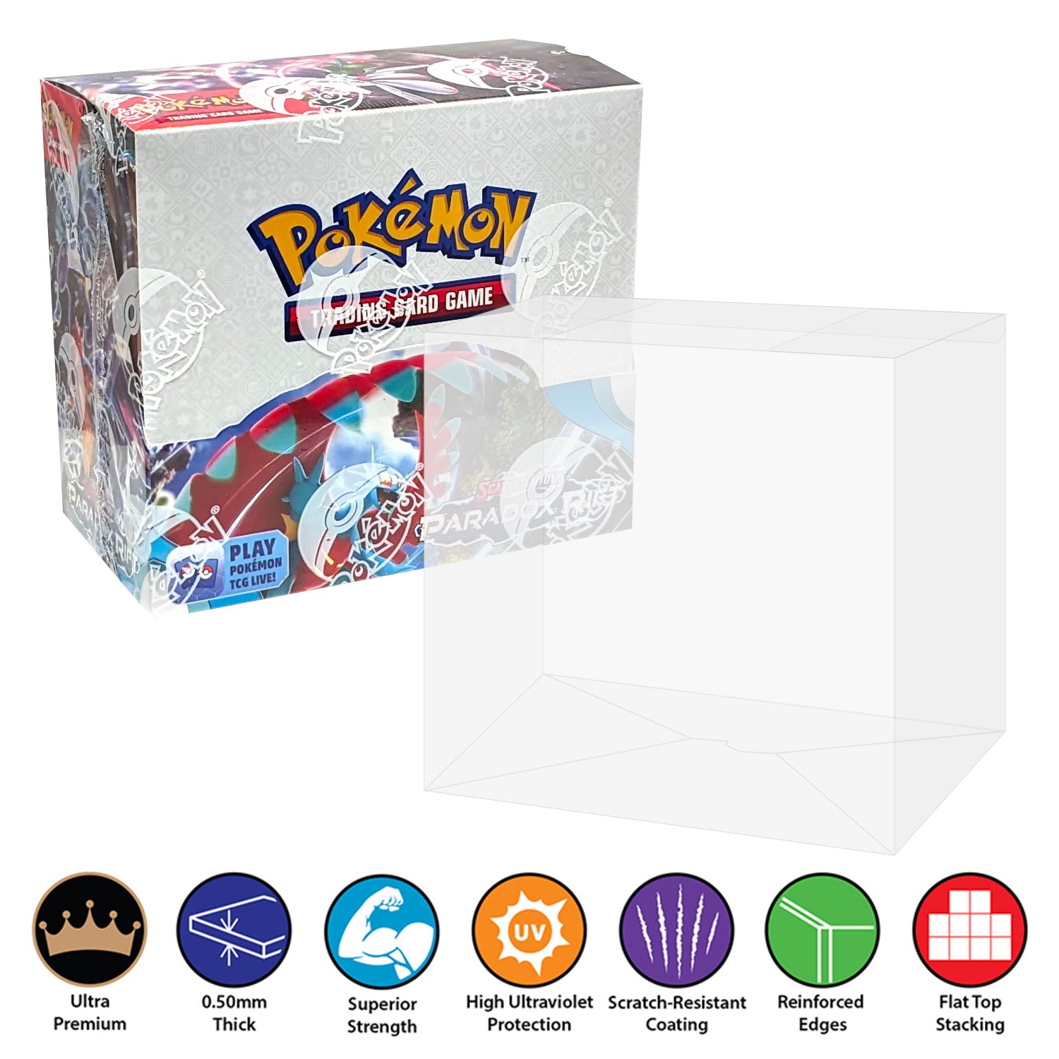 POKEMON TCG Booster Box Protectors (0.50mm thick, UV & Scratch Resista ...