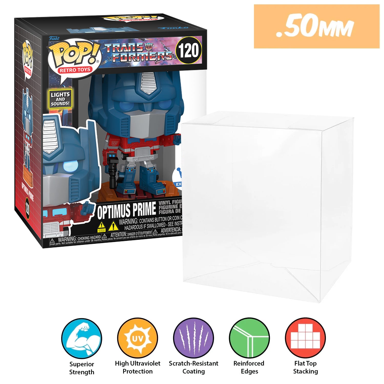 6 INCH Pop Protectors for Funko (50mm thick, UV & Scratch Resistant) 8 ...
