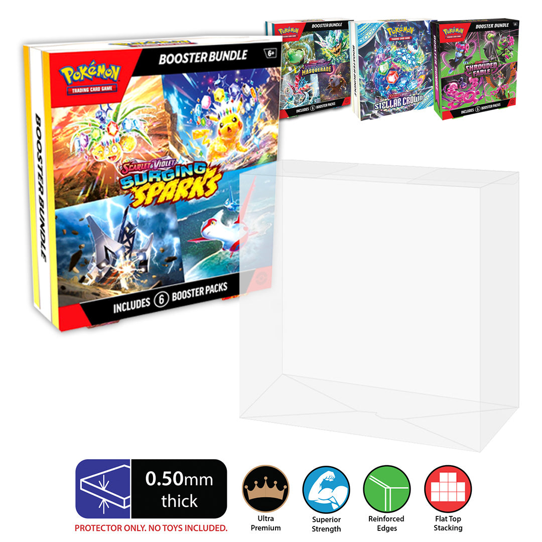 POKEMON TCG Booster Bundle FLAT WIDE Box Protectors (0.50mm thick ...