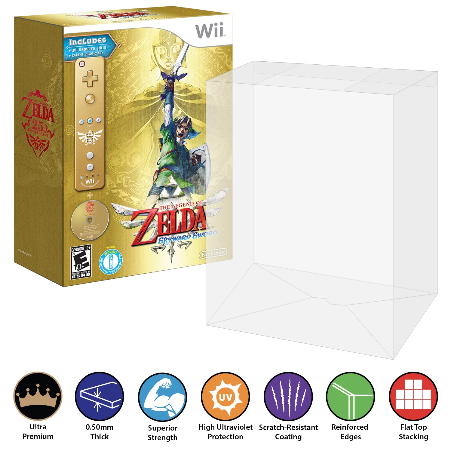 Plastic Protector for Wii ZELDA SKYWARD SWORD SE Video Game Box (0.50m ...