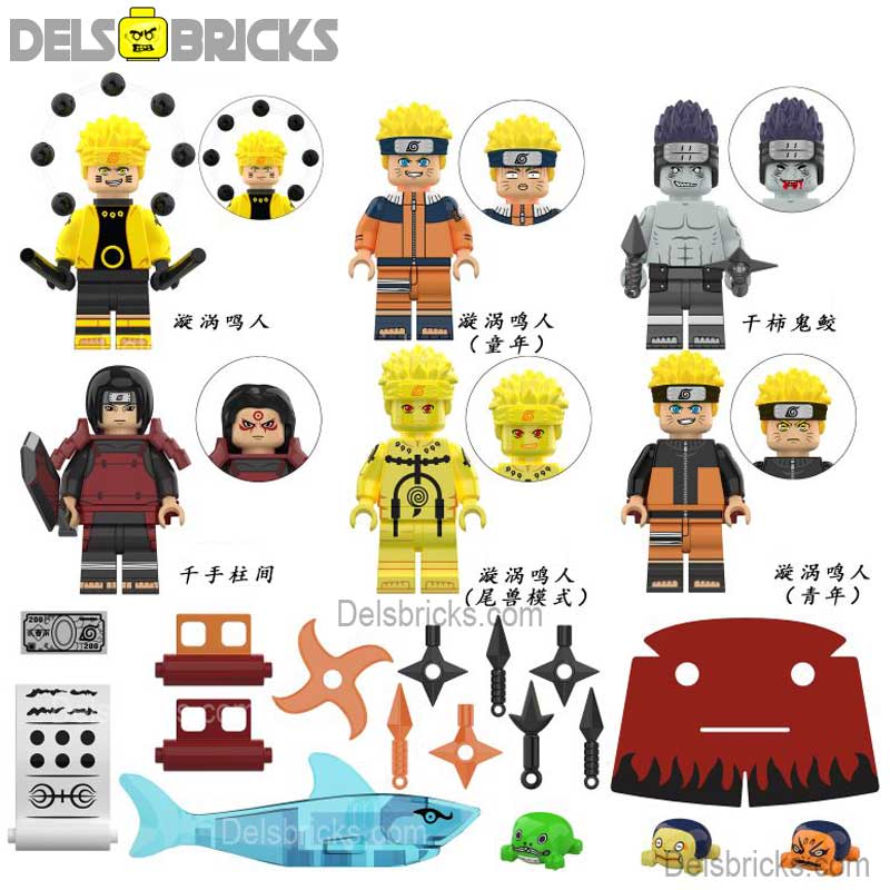 Set of 6 (Naruto) - Custom Building Blocks Mini Figures Compatible wit ...
