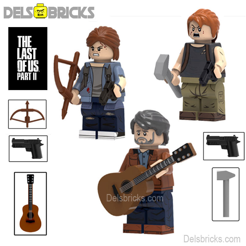 Set of 3 - Joel, Ellie & Abby (The Last of Us 2) - Custom Building Blo– Display Geek, Inc.