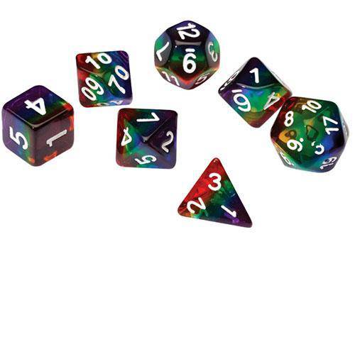 RPG Dice Set (7+1): Rainbow Translucent Resin– Display Geek, Inc.