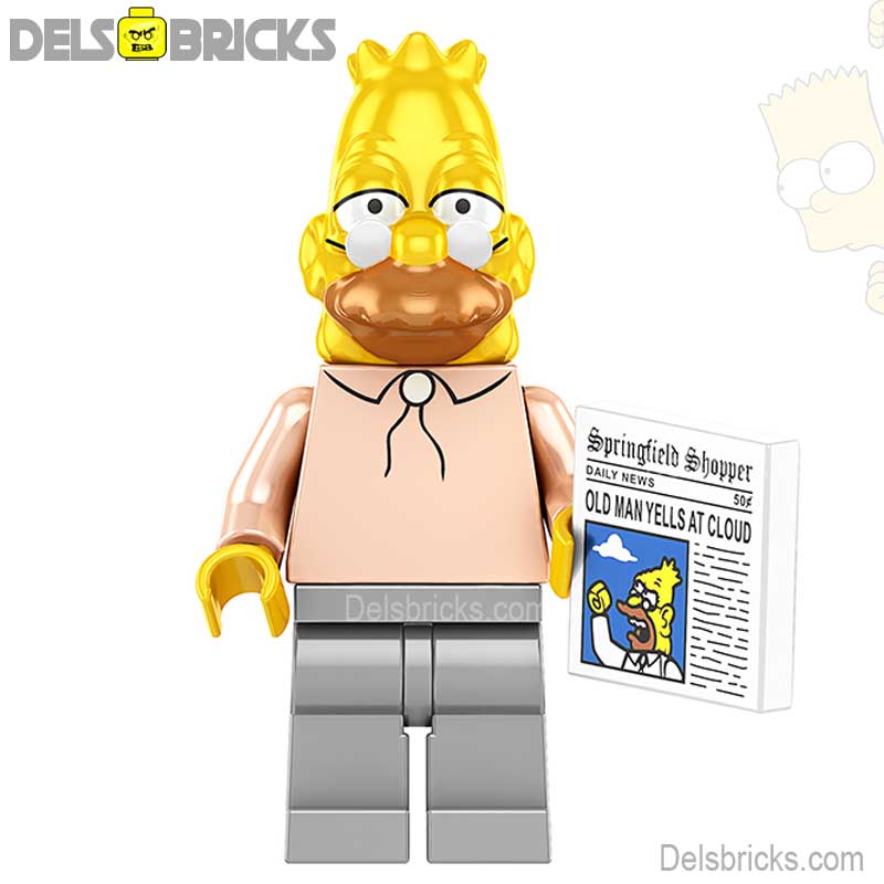Abe Simpson Grandpa (The Simpsons) - Custom Building Blocks Mini Figur ...