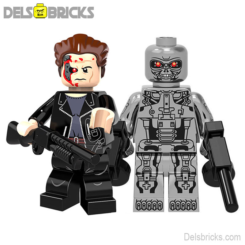 Set of 2 (The Terminator) - Custom Building Blocks Mini Figures Compat ...