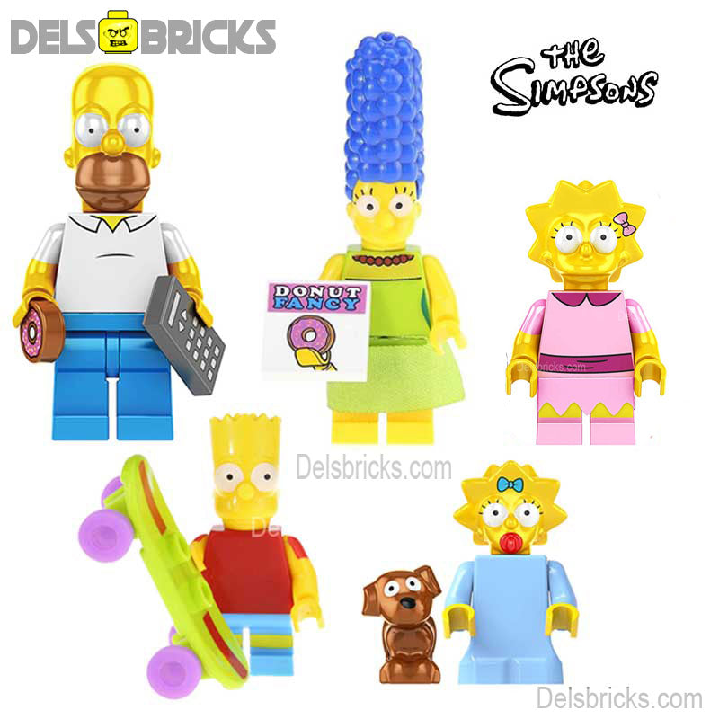 Set of 5 (The Simpsons) - Custom Building Blocks Mini Figures Compatib ...