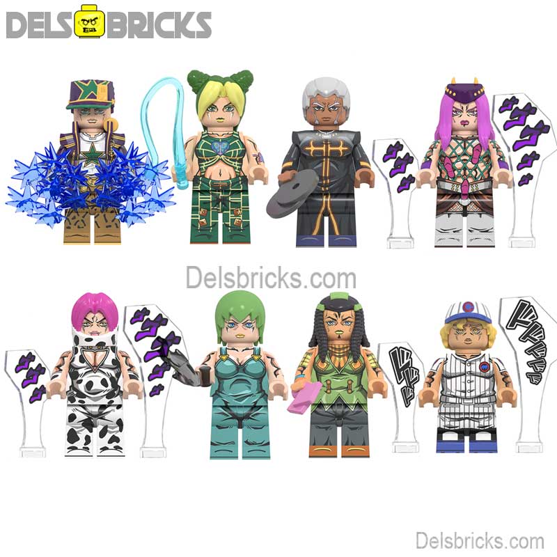 Set of 8 (JoJo's Bizarre Adventure) - Custom Building Blocks Mini Figu ...