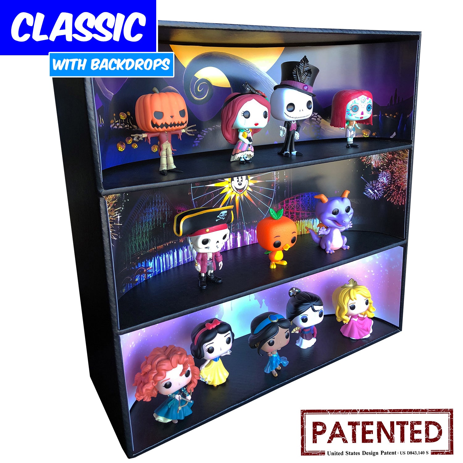 Funko Display with 3 Disney Backdrop Inserts Included– Display Geek, Inc.