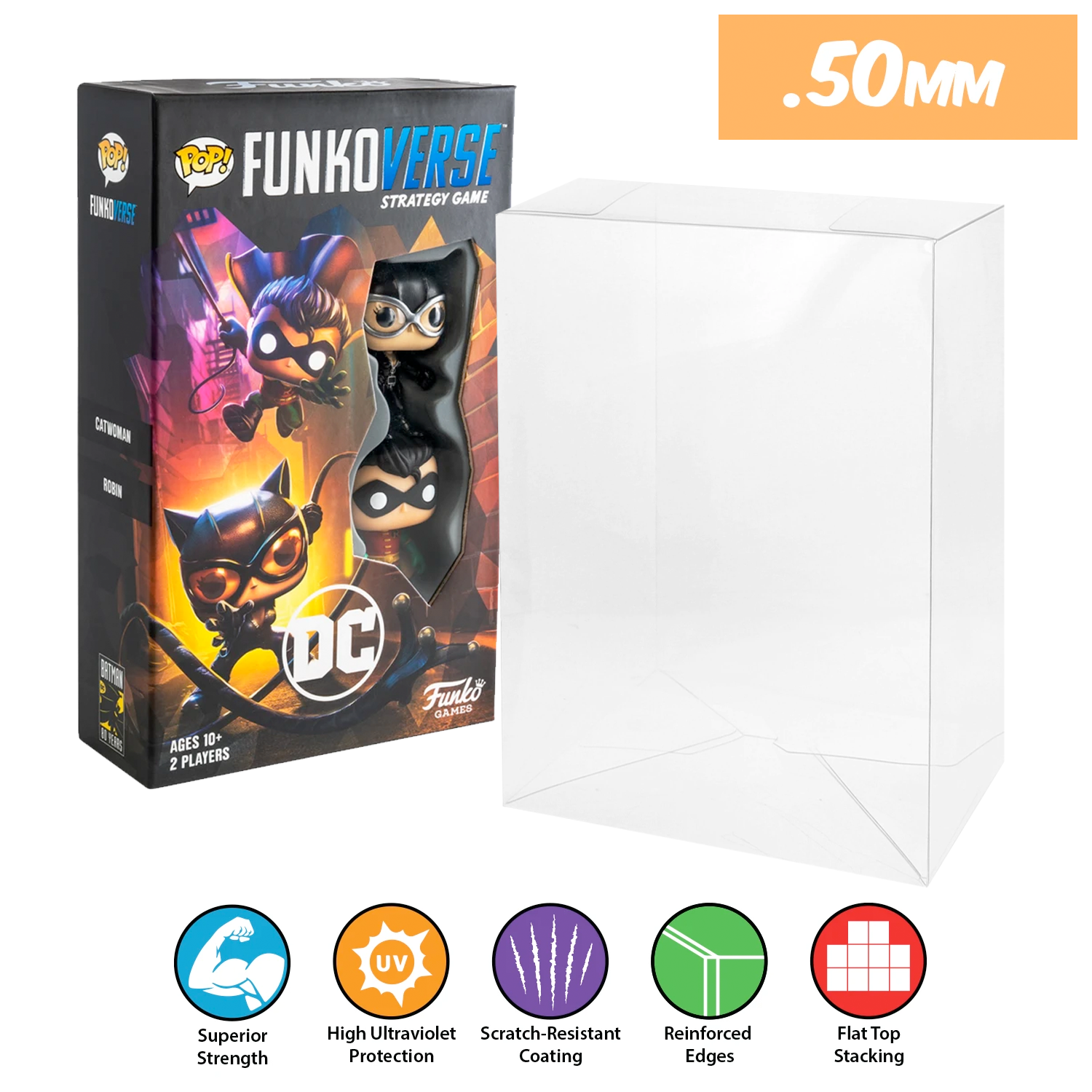 FUNKOVERSE Pop Protectors for Tall Funko Board Games (0.50mm thick) 10 ...